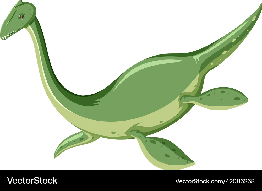 A Dinosaur Plesiosaurus On White Background Vector Image