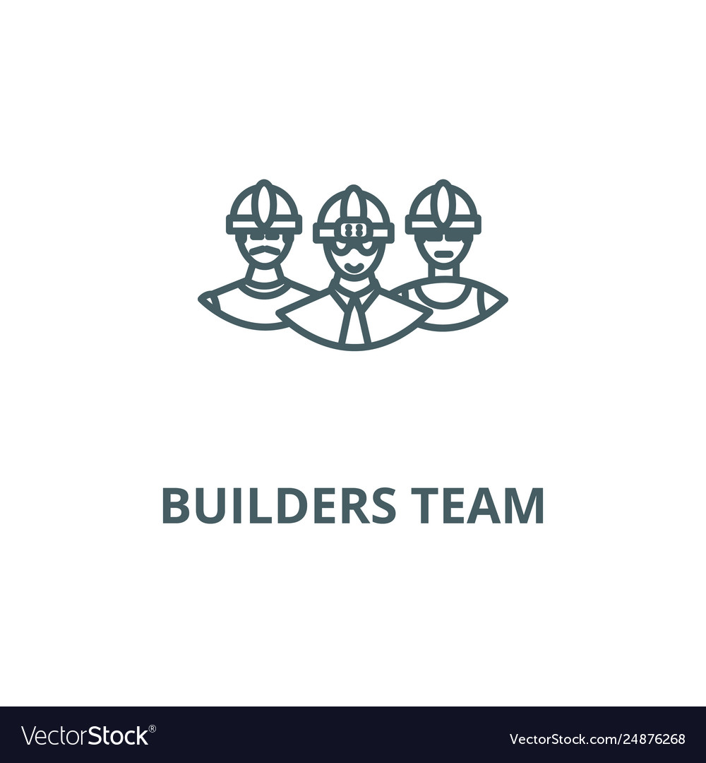 Builders team line icon Royalty Free Vector Image Builders team line icon Royalty Free Vector Image