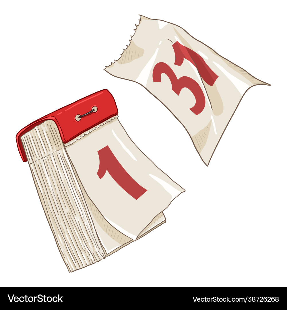 Cartoon tear-off calendar Royalty Free Vector Image