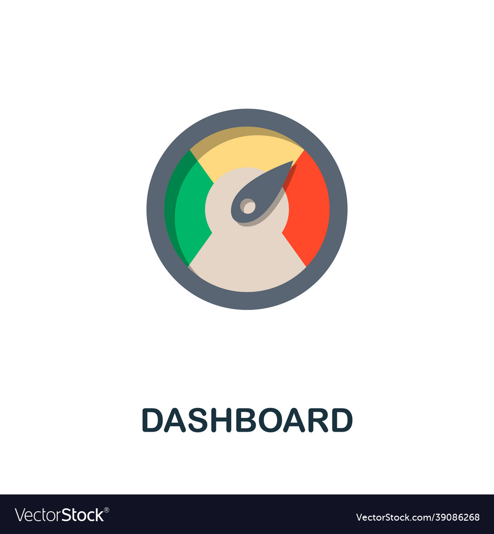 Dashboard flat icon colored sign from machine Vector Image Dashboard flat icon colored sign from machine Vector Image