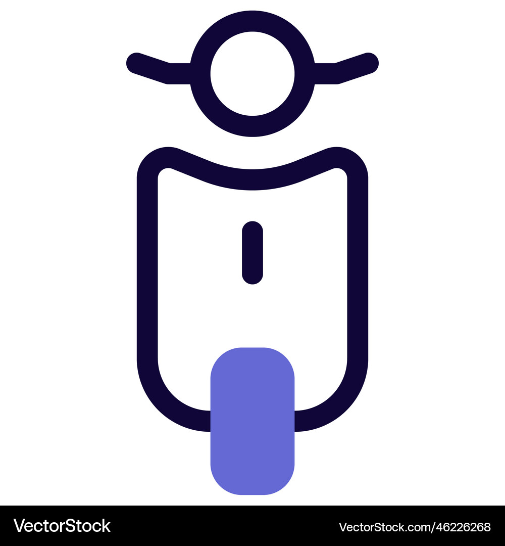 Front view of a retro scooter Royalty Free Vector Image