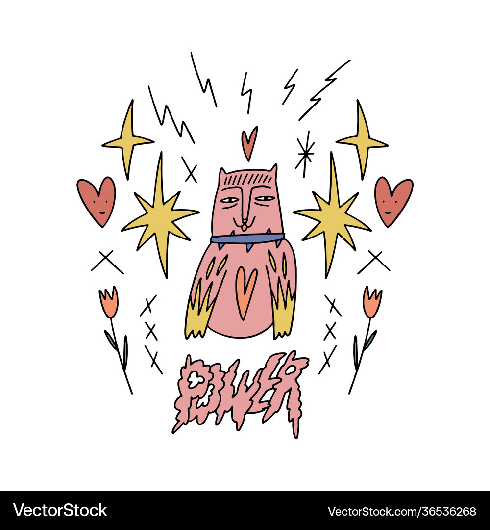 Funny doodle characters stupid childish style pop Vector Image