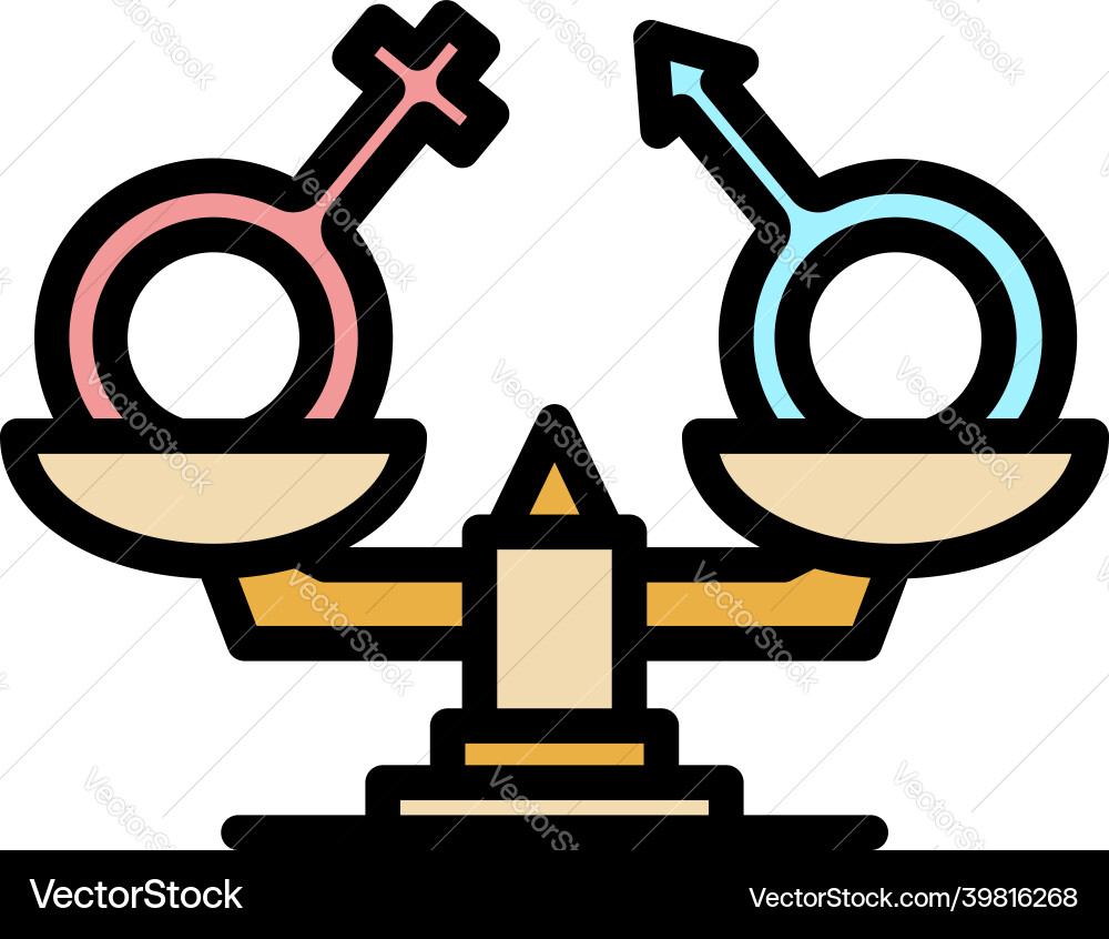 Gender equality icon color outline Royalty Free Vector Image