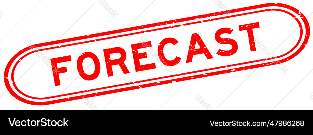 Grunge red forecast word rubber seal stamp Vector Image