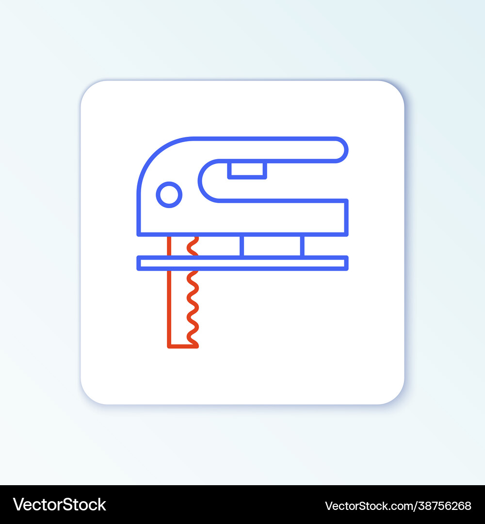 Line electric jigsaw with steel sharp blade icon Vector Image