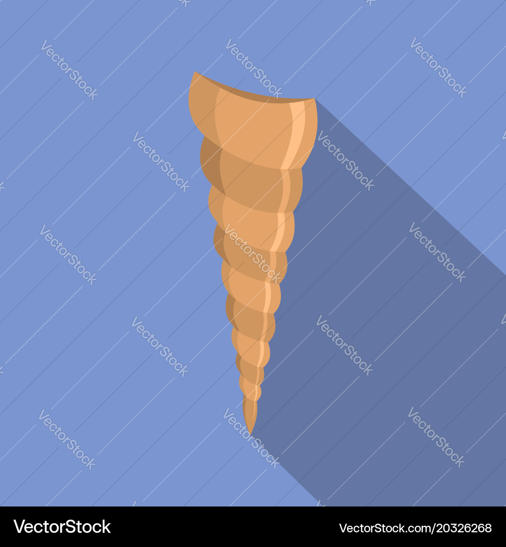 Long shell icon flat style Royalty Free Vector Image