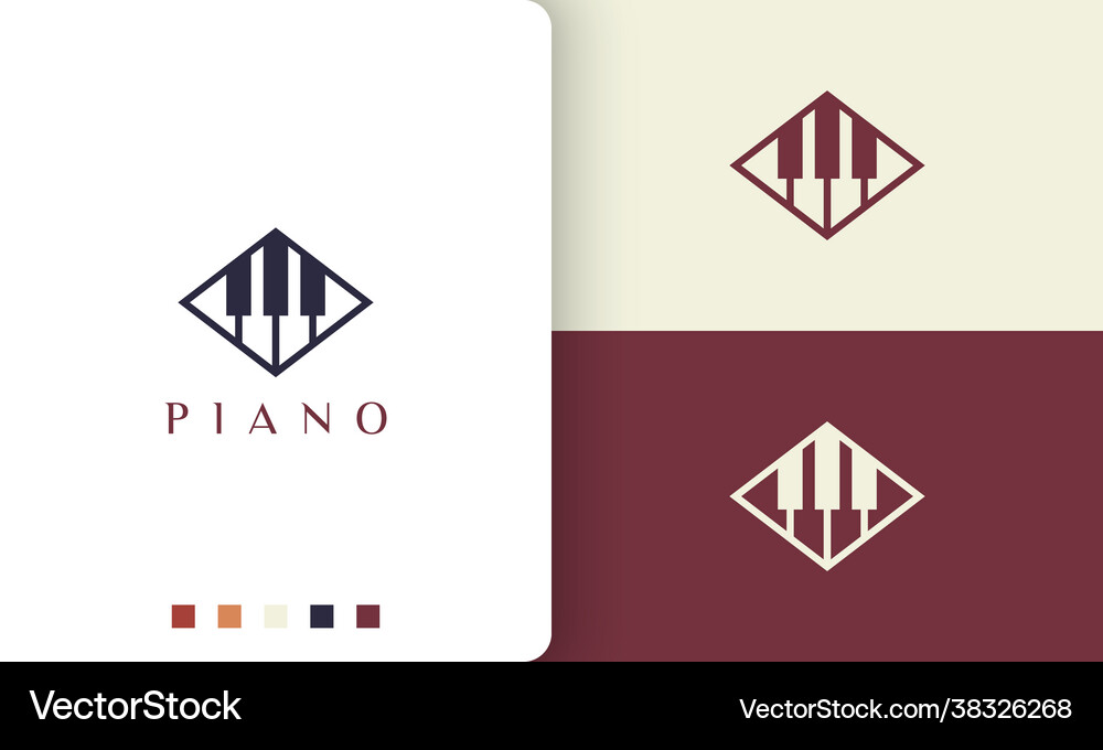 Piano Teacher Logo Piano Lessons Logo Stock Vector Image By