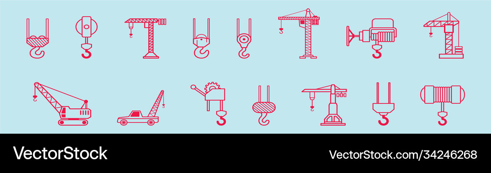 Set lifting equipment cartoon icon design Vector Image