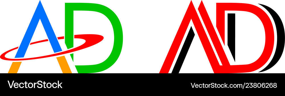 Set of letter ad logo design template elements Vector Image