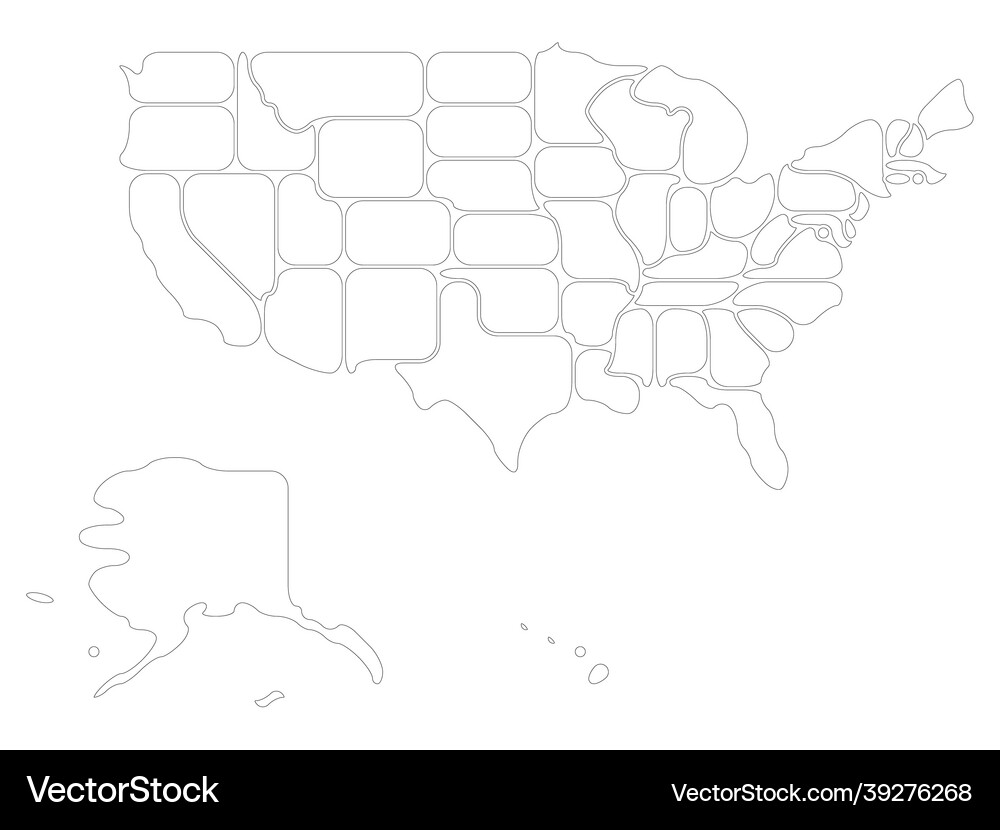 Simplified smooth map of usa Royalty Free Vector Image