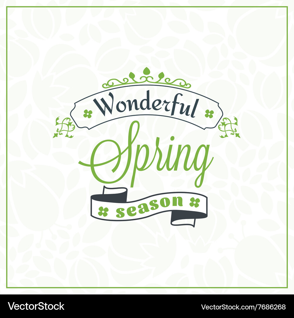 Spring vintage retro style typographic badge Vector Image