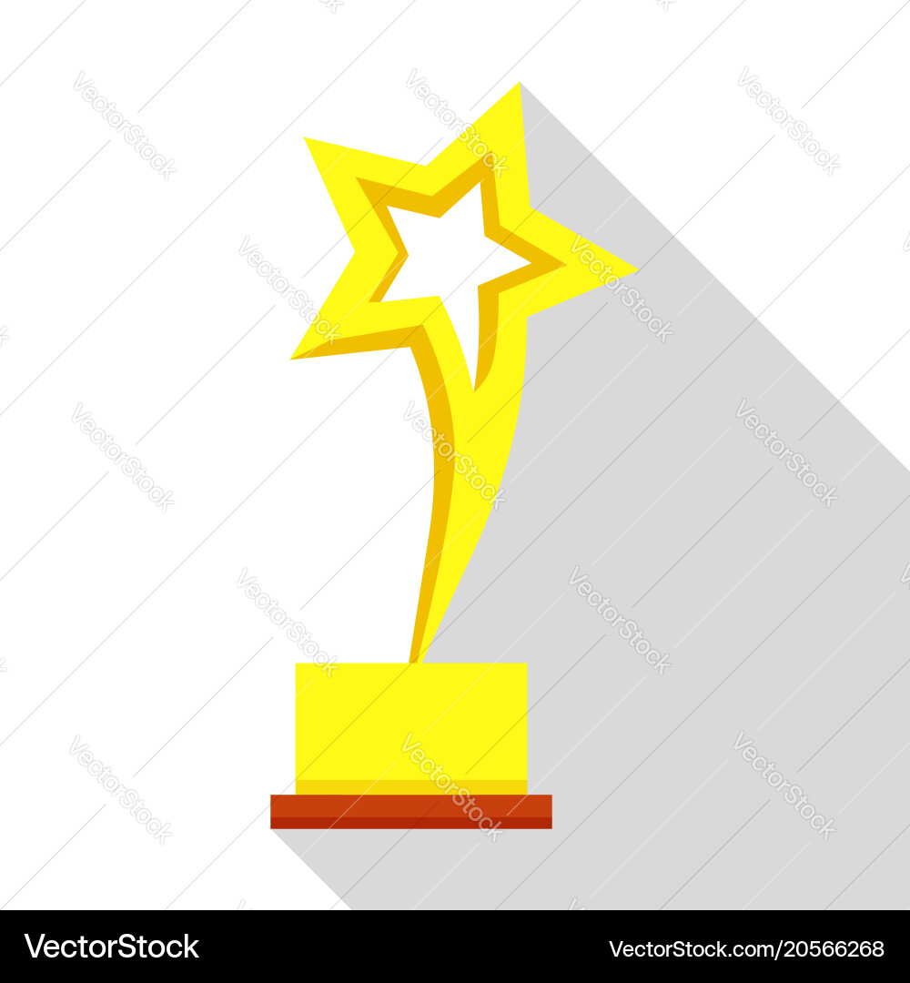 Star trophy icon flat style Royalty Free Vector Image