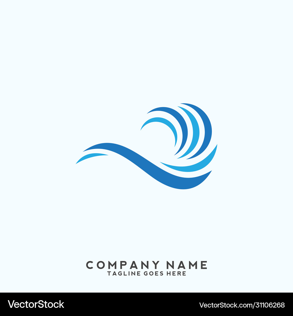 Water wave symbol and icon logo template Vector Image