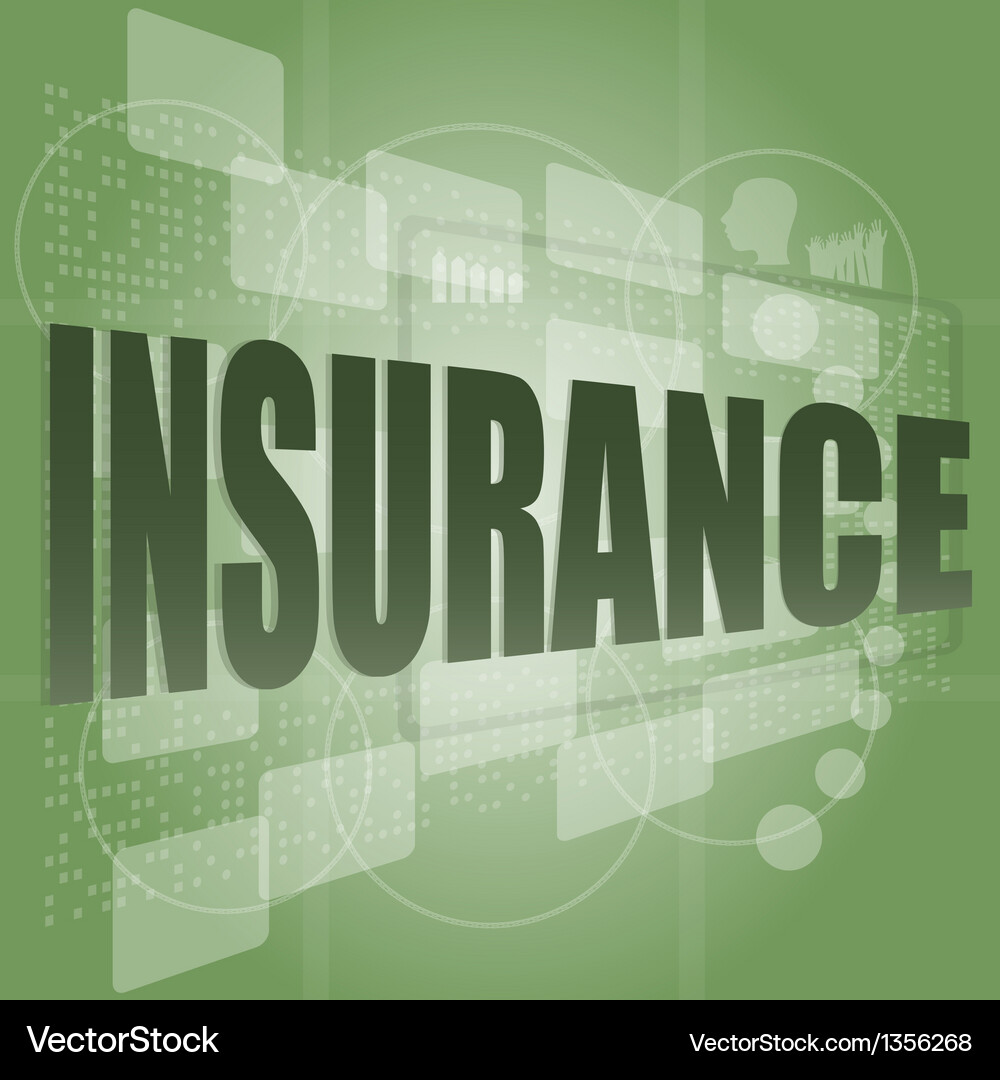 Word insurance on digital screen business Vector Image