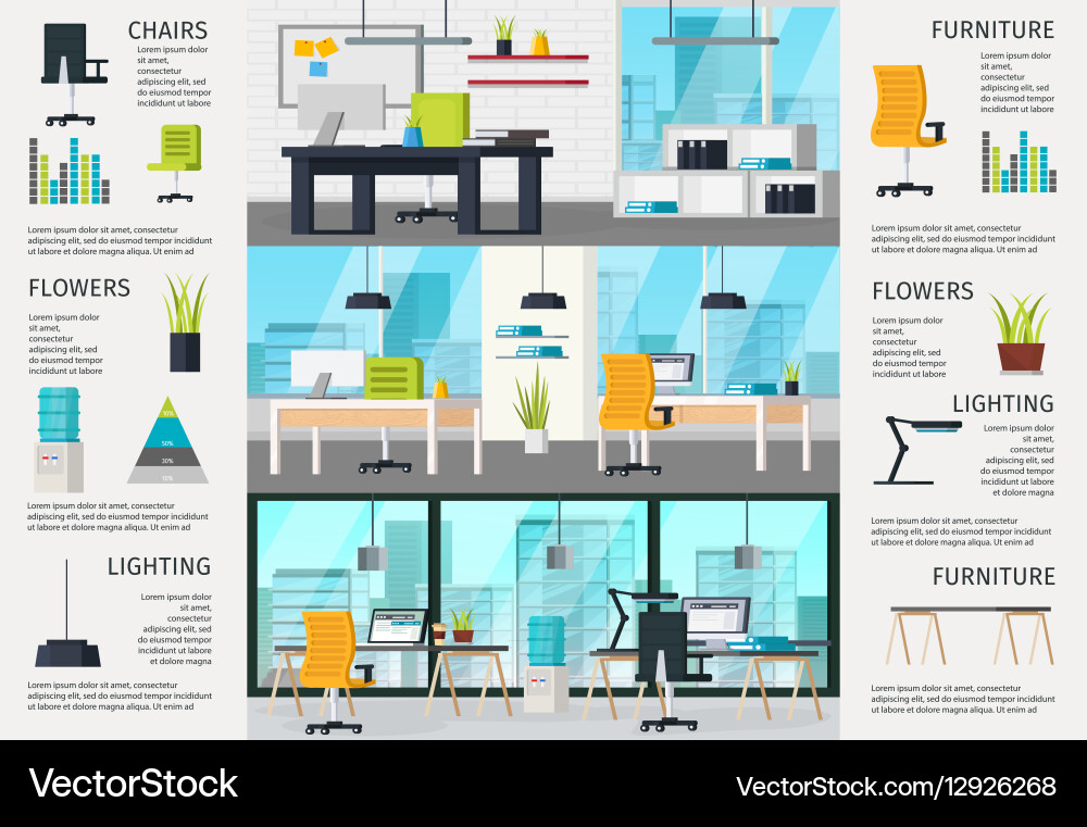 Workplace interior poster Royalty Free Vector Image