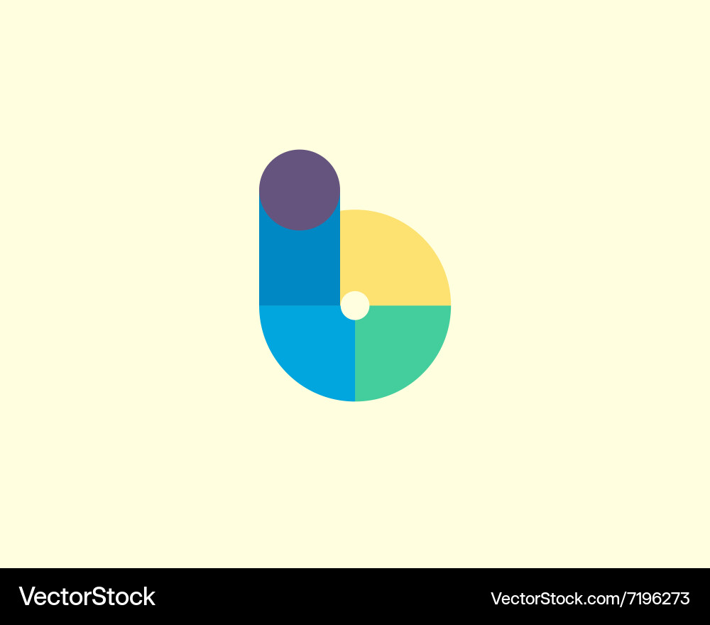 Abstract letter b logo design template colorful Vector Image