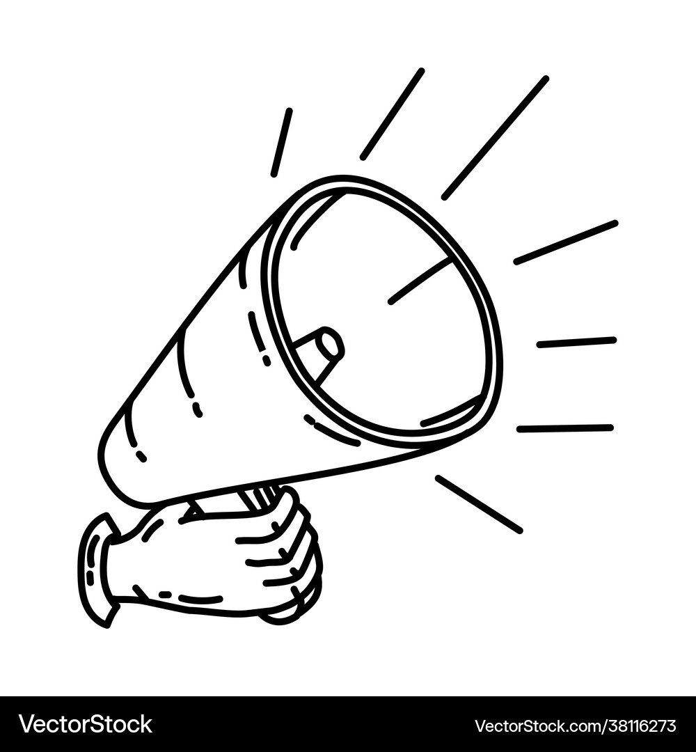 Announcement icon doodle hand drawn or outline Vector Image