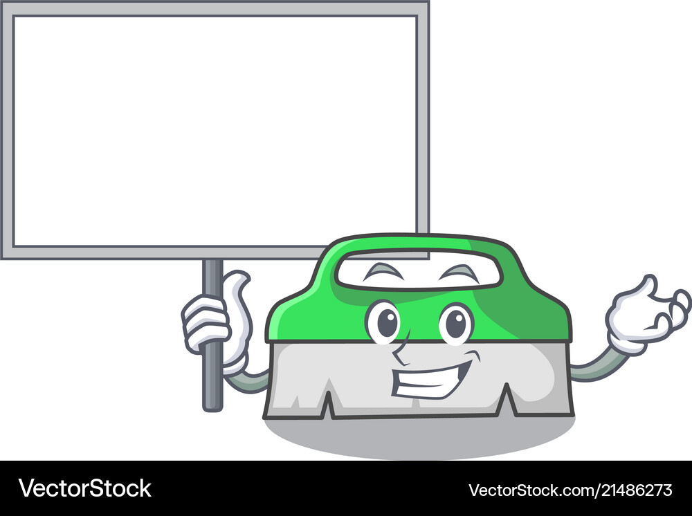 Bring board scrub brush character cartoon Vector Image