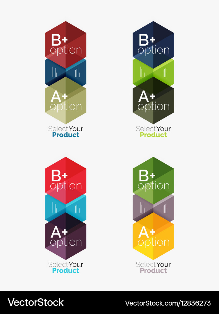 Business geometric layouts with option text Vector Image