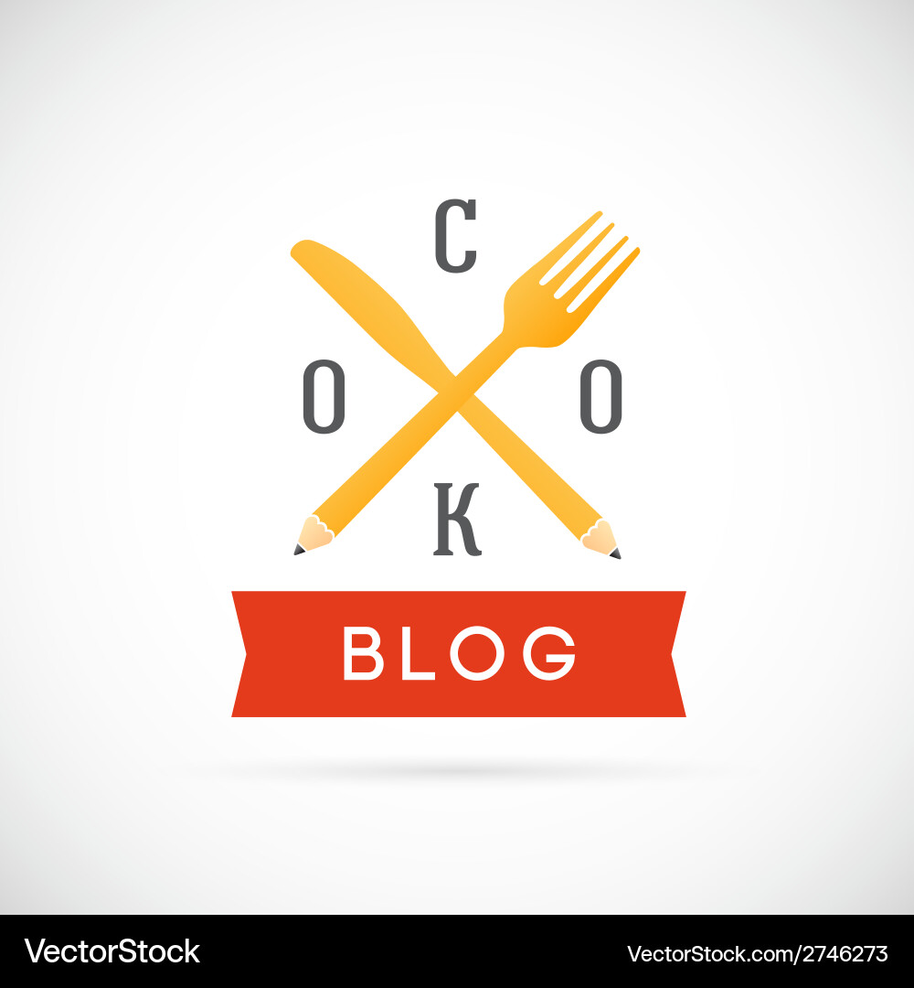 Cook blog concept icon or logo template Royalty Free Vector