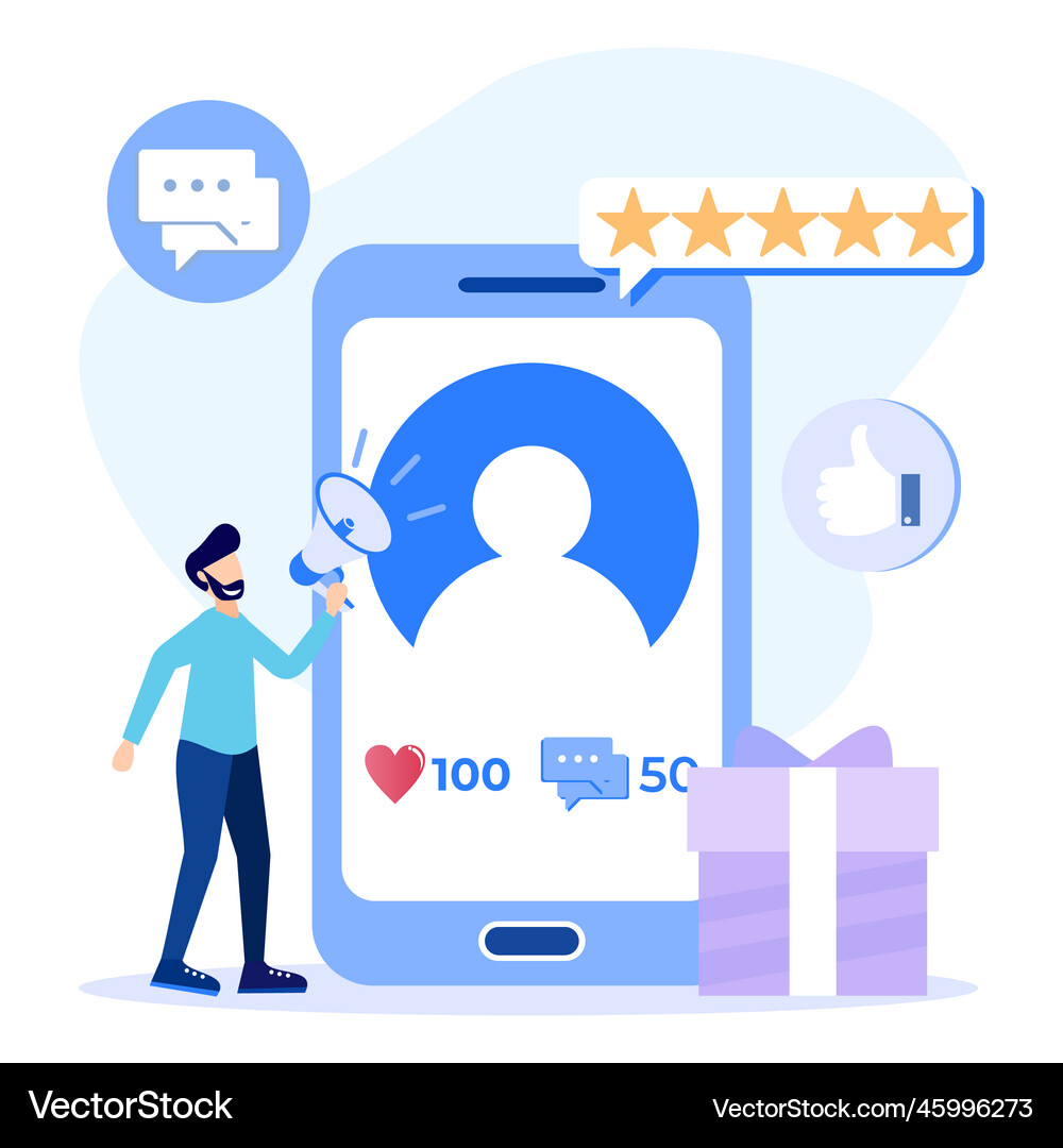 Graphic cartoon character of referral program Vector Image