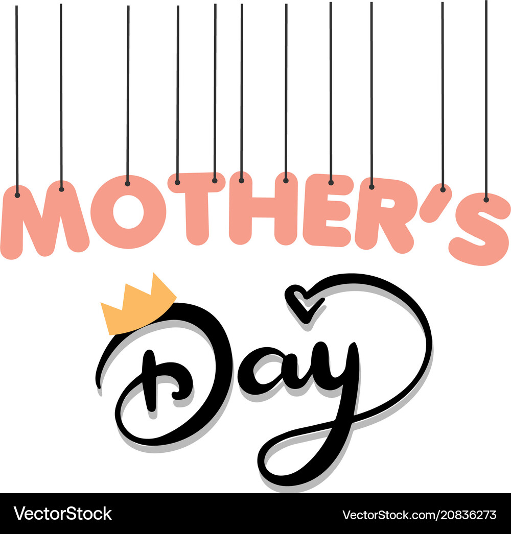 Hanging mother day crown background image Vector Image
