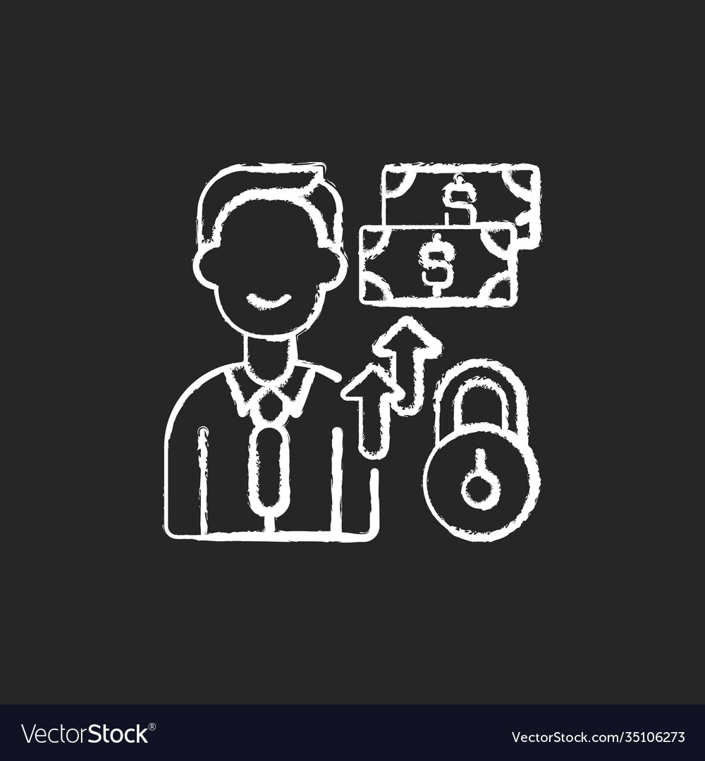 Institutional donor chalk white icon on black Vector Image Institutional donor chalk white icon on black Vector Image