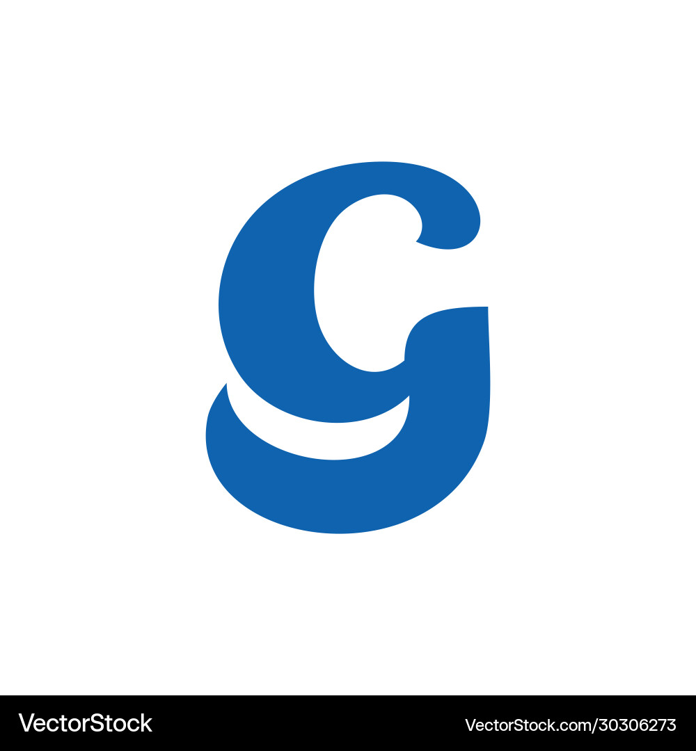 Letter cg symbol linked curves logo Royalty Free Vector