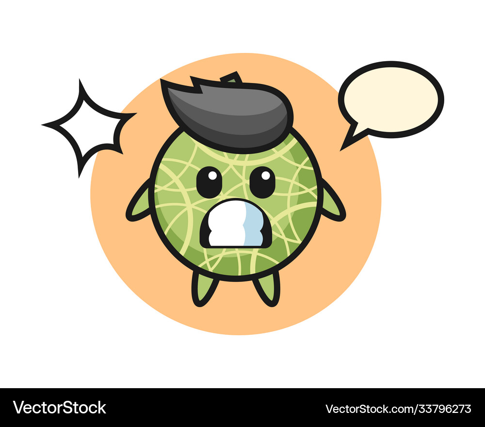Melon character cartoon with shocked gesture Vector Image
