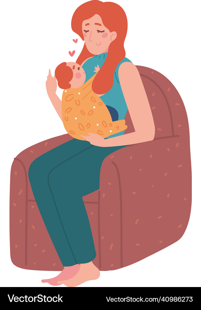 Mother caring a her baby Royalty Free Vector Image