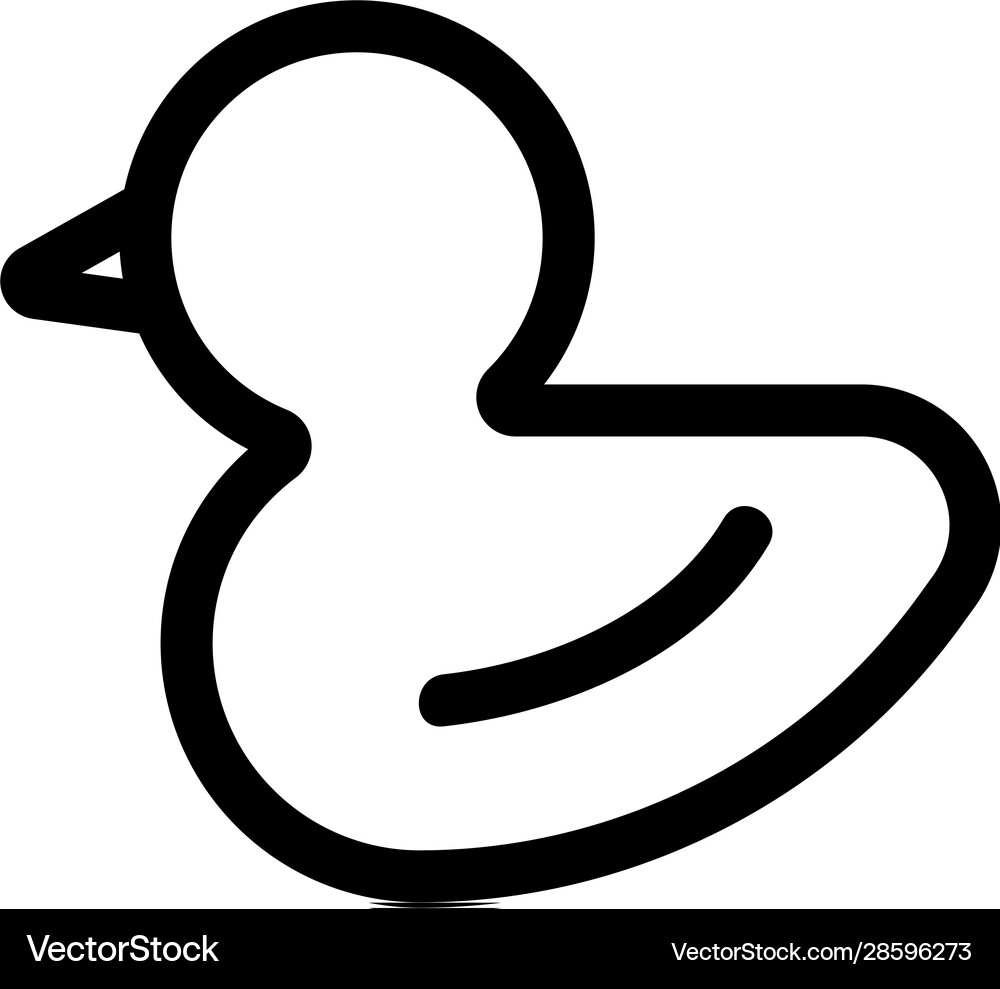 Rubber duck icon isolated contour symbol Vector Image