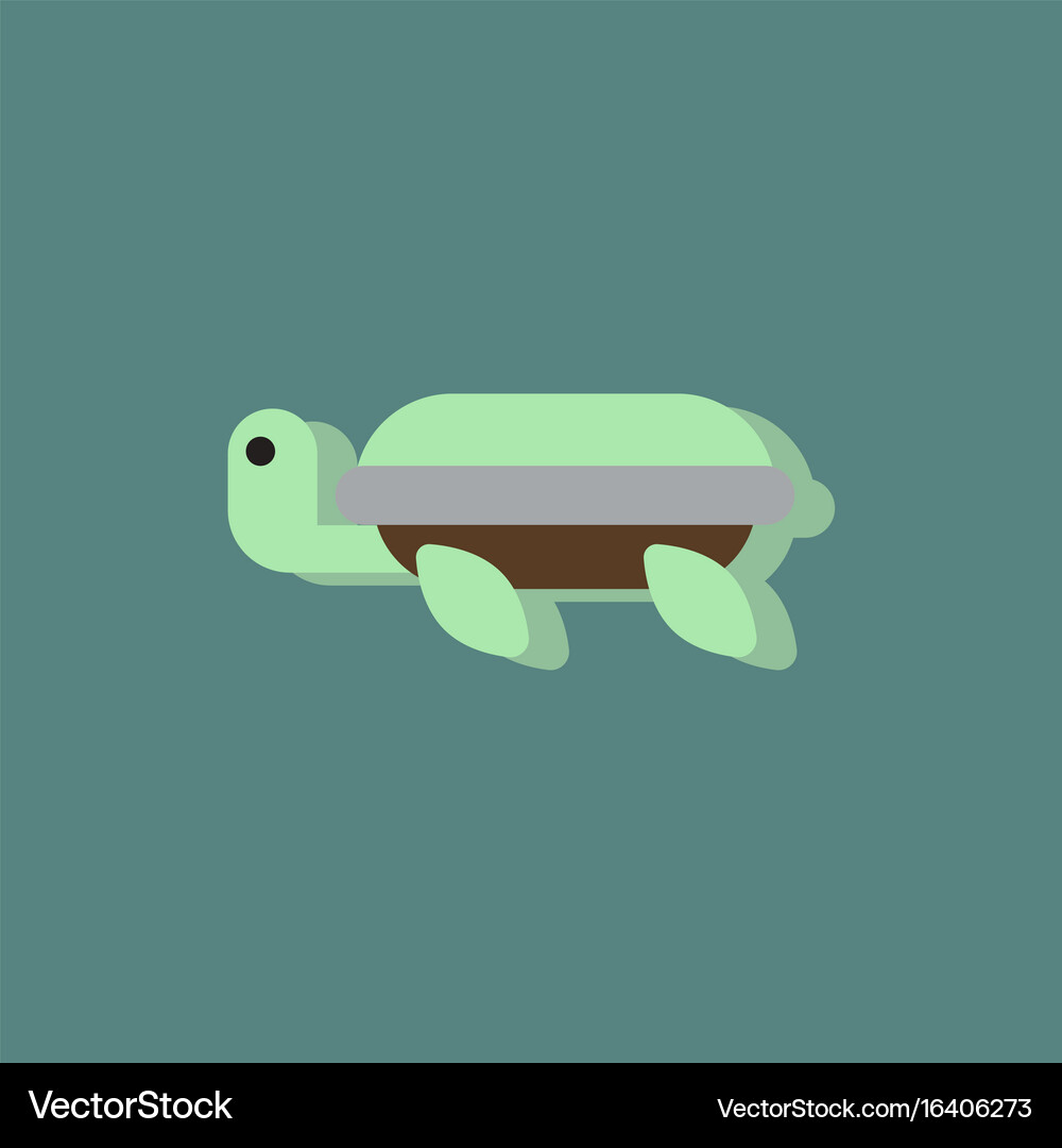 Sea turtle icon in sticker style Royalty Free Vector Image