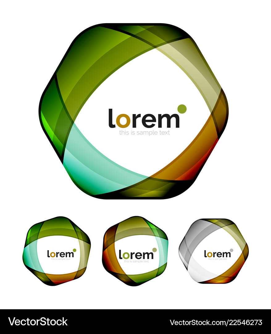Set of geometric shape convergence logo design Vector Image