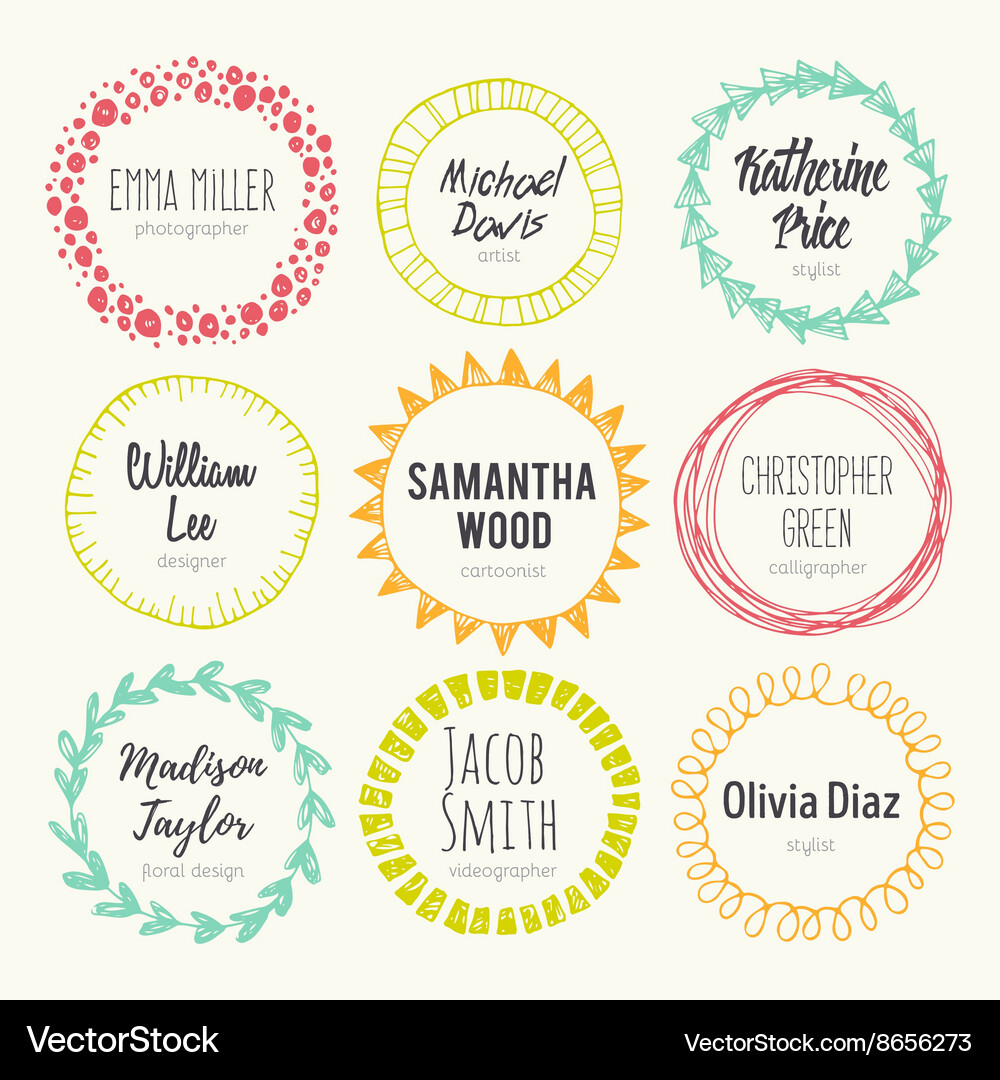 Set of hand drawn logo templates Royalty Free Vector Image