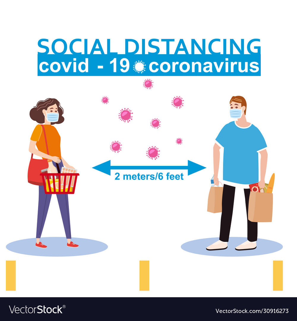 Social distancing and from covid-19 coronavirus Vector Image