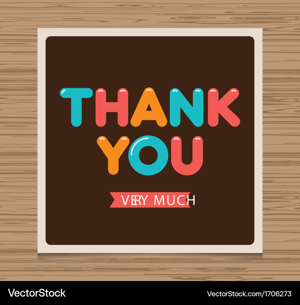 Thank you card brown Royalty Free Vector Image