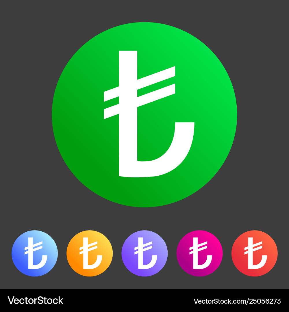Turkish lira currency sign icon flat web Vector Image