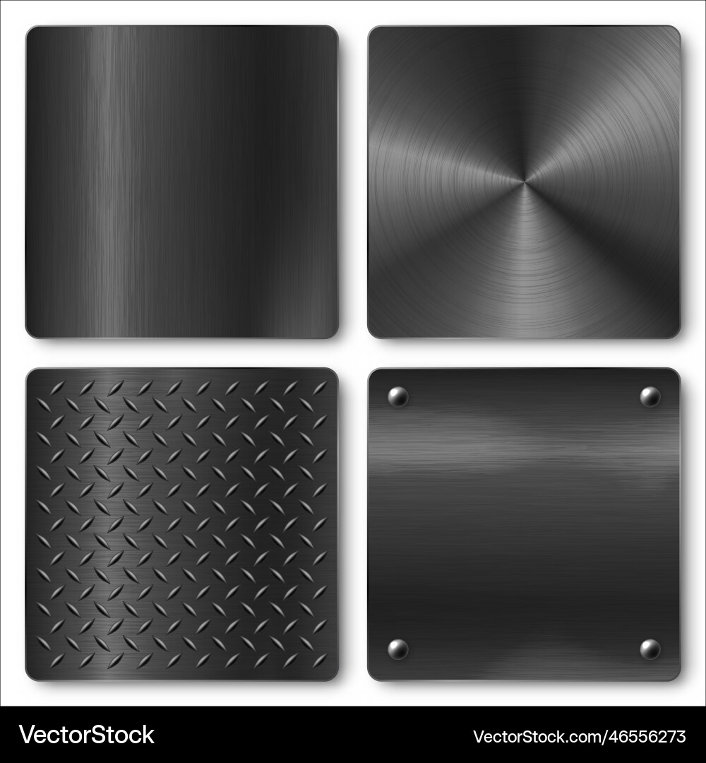 Various realistic black metal banners collection Vector Image