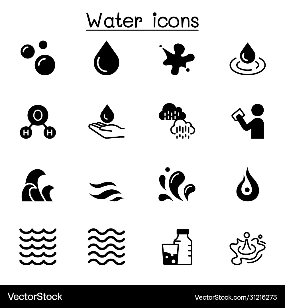 Water liquid aqua icon set graphic design Vector Image