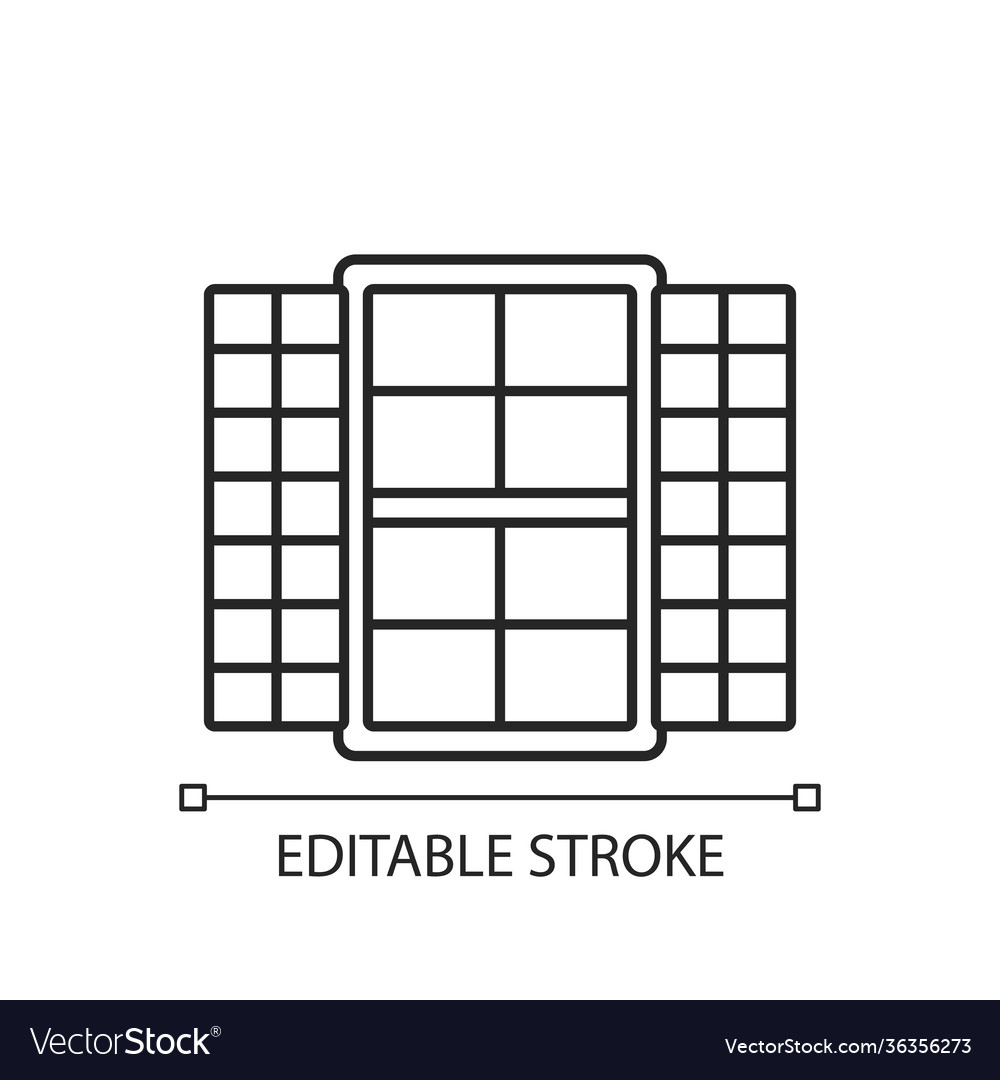 Window shutters linear icon Royalty Free Vector Image