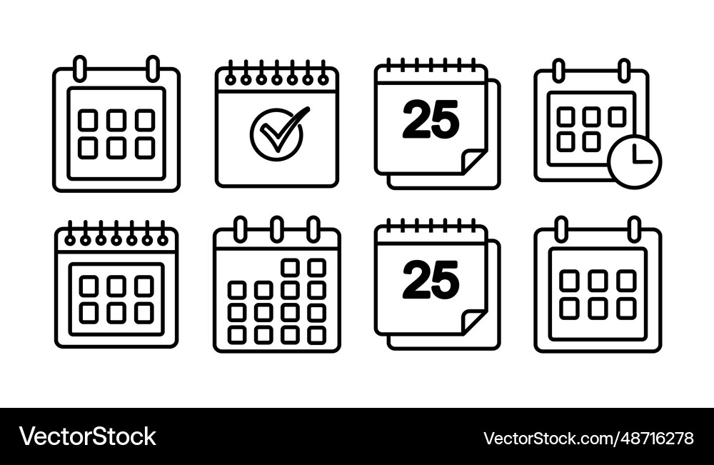 Calendar icon calender symbol Royalty Free Vector Image