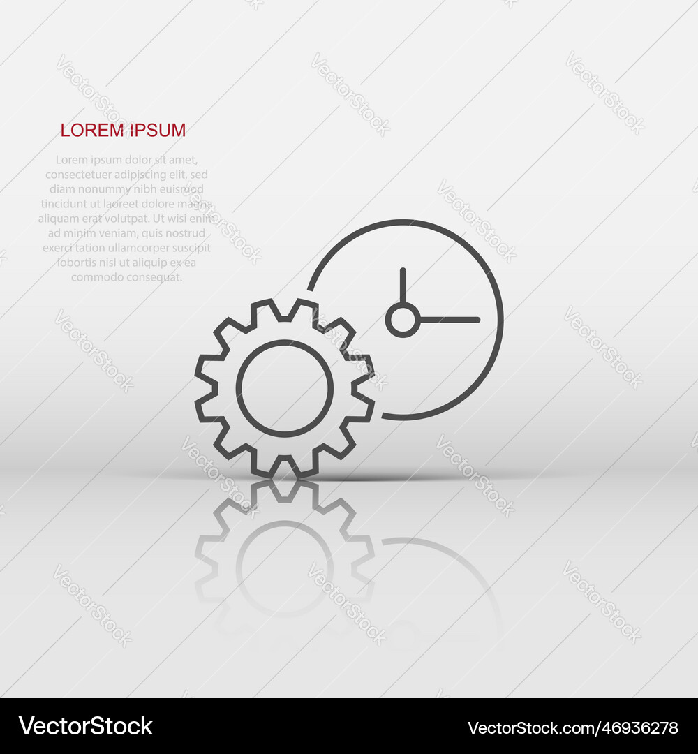 Clock icon in flat style project management sign Vector Image