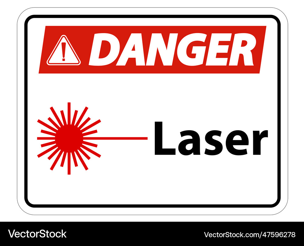 Danger laser symbol sign symbol sign isolate Vector Image