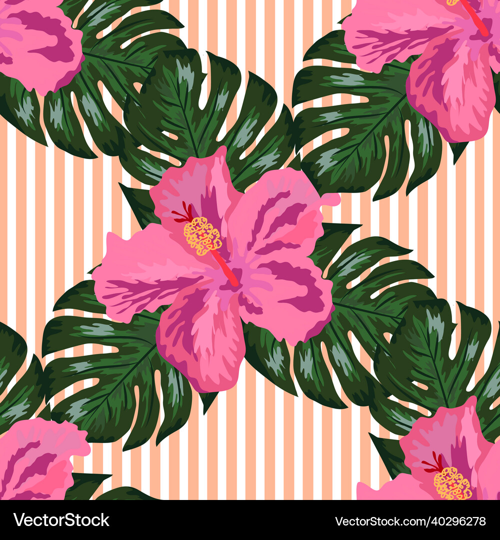 Floral exotic tropical seamless pattern tropic Vector Image