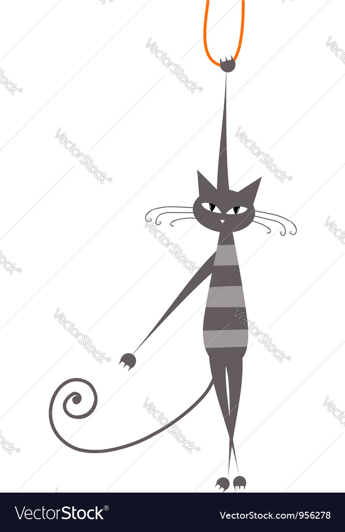 Funny grey striped cat for your design Royalty Free Vector