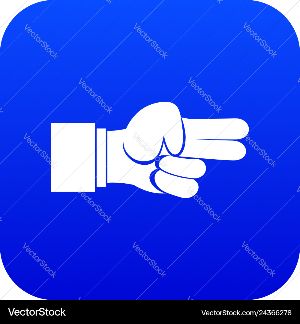 Hand showing two fingers icon digital blue Vector Image