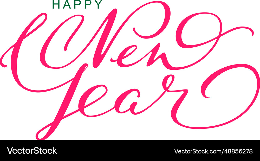 Happy new year lettering calligraphy text – Royalty-Free Vector ...