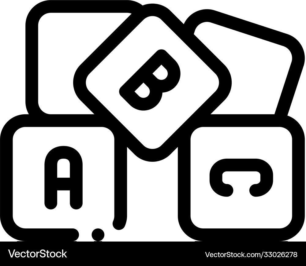 Preschool education alphabet blocks icon Vector Image