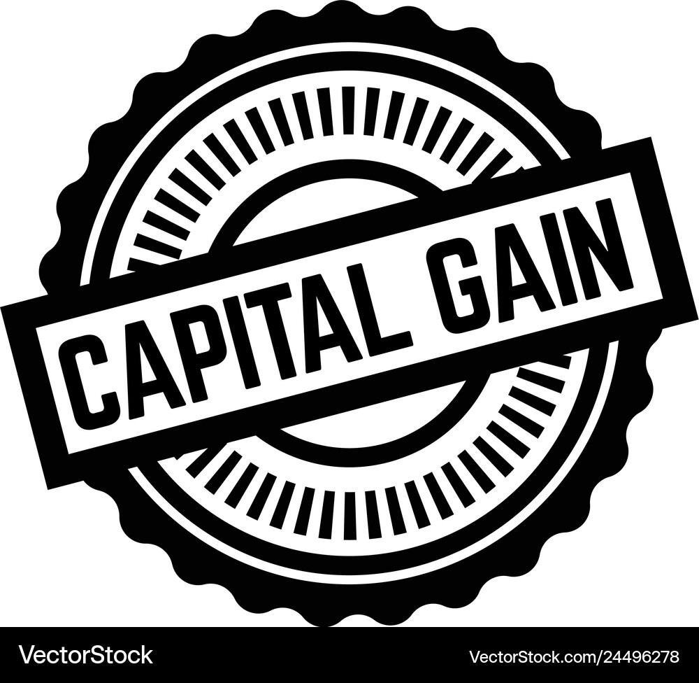 Print capital gain stamp on white Royalty Free Vector Image