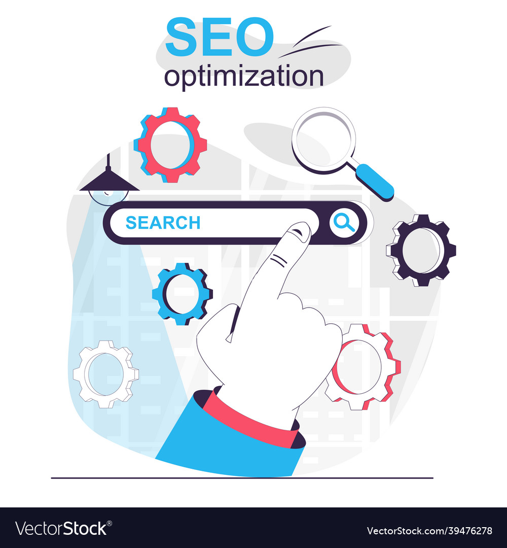 Seo optimization isolated cartoon concept Vector Image
